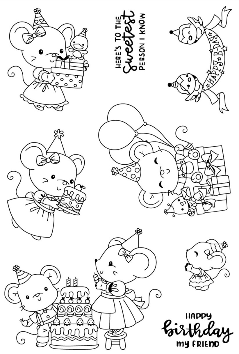 Birthday mouse Transparent Clear Silicone Stamp/Se... – Grandado