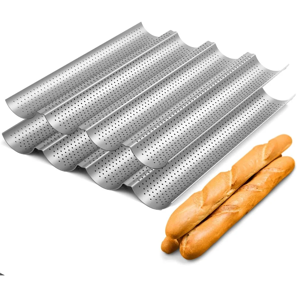 2 Stuks Non-stick 4-Slot Baguette Pannen Voor Fran... – Grandado