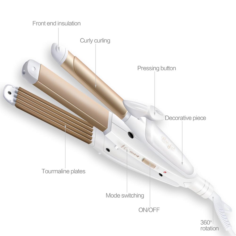 3 in1 Hair Iron Straightening & Curling Corn Hair ... – Grandado