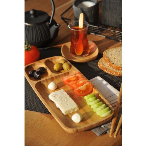 Bamboo Presentation Dish Bambum Flia - 3 Compartme... – Vicedeal
