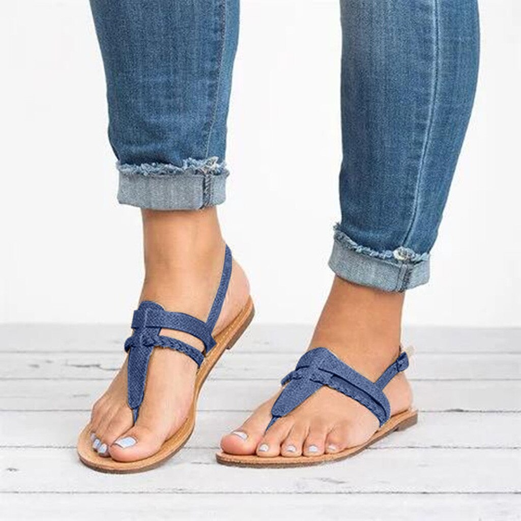 Womens Zomer Platte Slippers Strand Schoenen Open ... – Grandado
