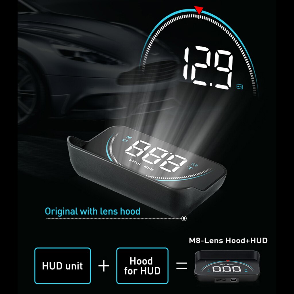 Car-Styling M8 Auto Hud Head Up Display Overspeed Warning Projector KM ...