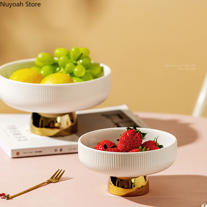Home Decoration 8 Inch Ceramic Fruit Tray White Ce... – Grandado