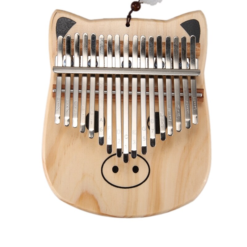 Mini Kalimba 17 Keys Thumb Piano with Tune Hammer Wood Hand Finger ...