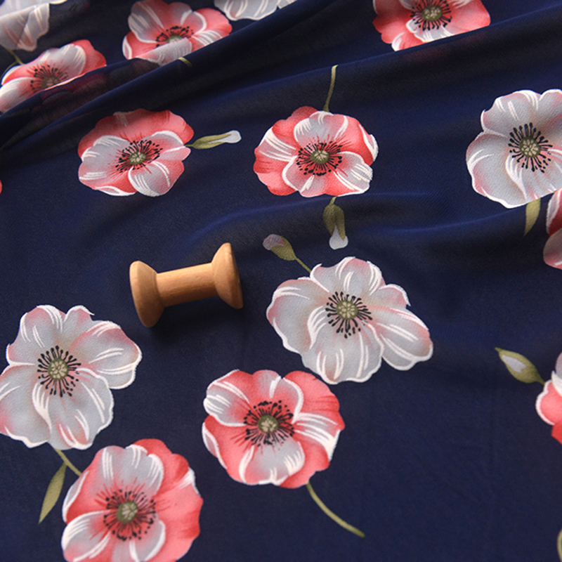 Retro Printed Chiffon Fabric by meter Sewing uphol... – Grandado