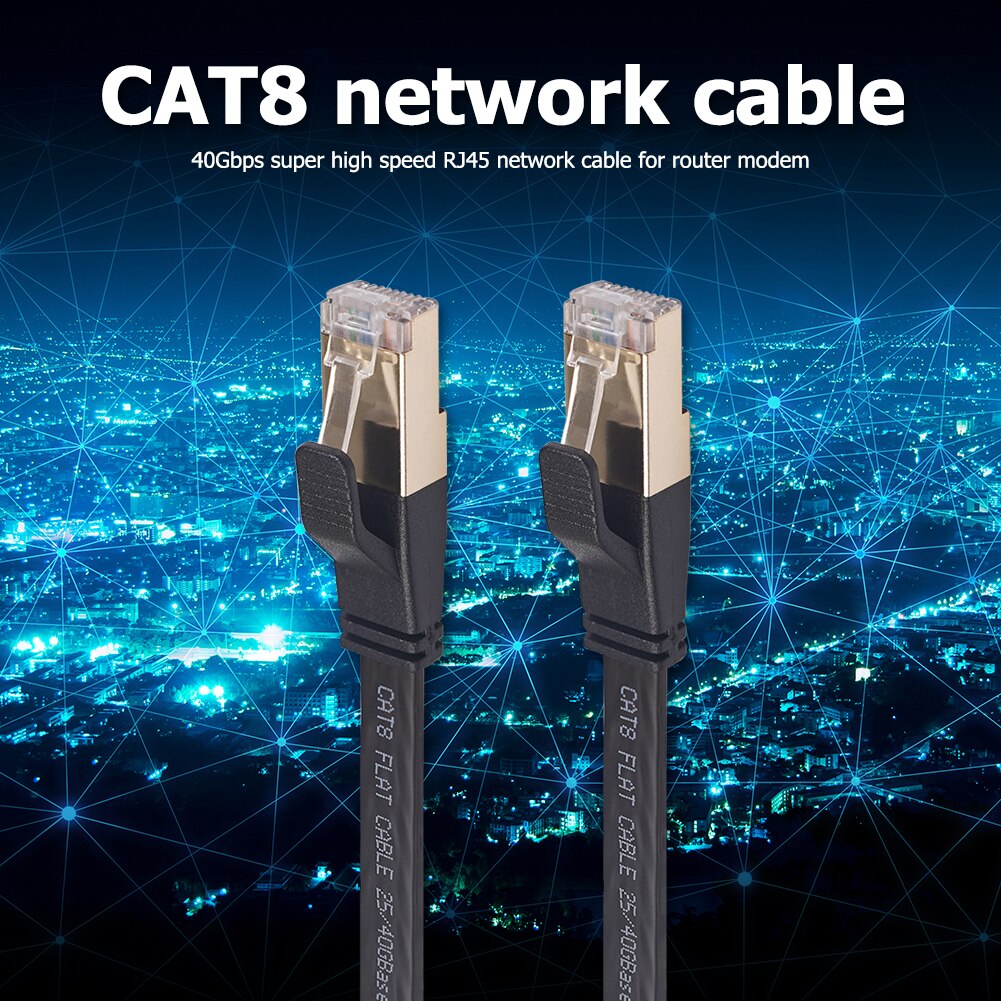 Cat8 Ethernet Cable Network LAN Patch Cord Gold SF... – Grandado