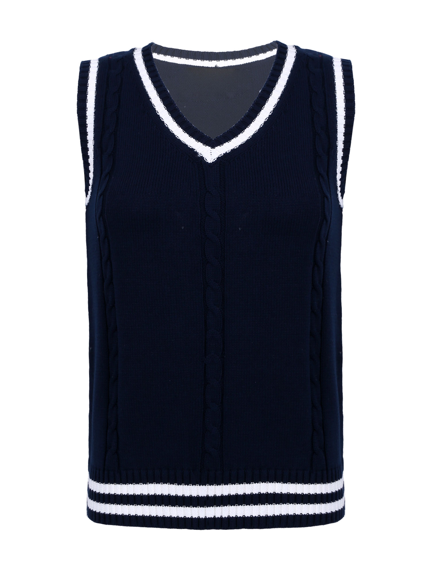 XL Unisex V Neck Sleeveless Knitted Vest Boy Girls... – Grandado