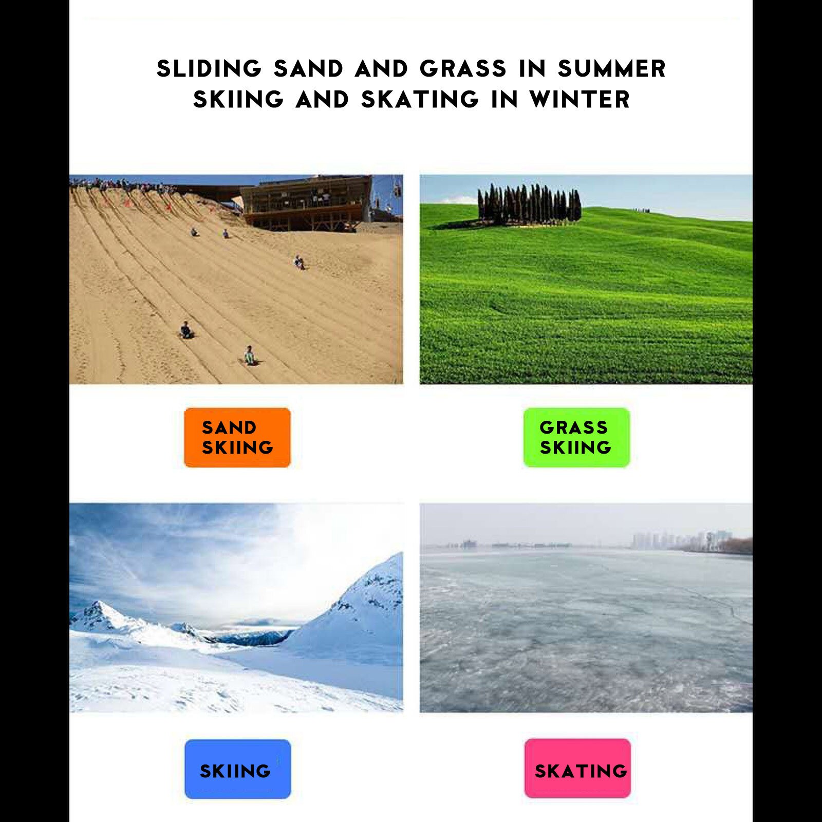 Kids Safety Skiing Snow Sled Snow Carpet Lawn Snow... – Grandado