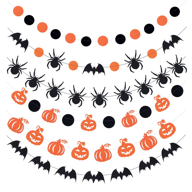 Halloween Papier String Banner Oranje Pompoen Bat ... – Vicedeal