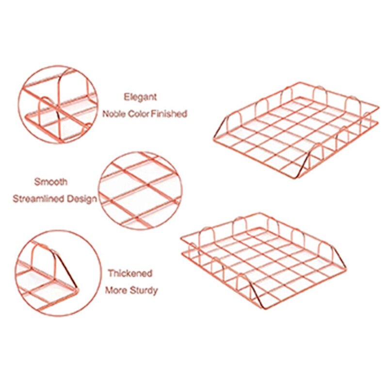 1 Set Metal Stackable File Document Letter Tray Or... – Grandado