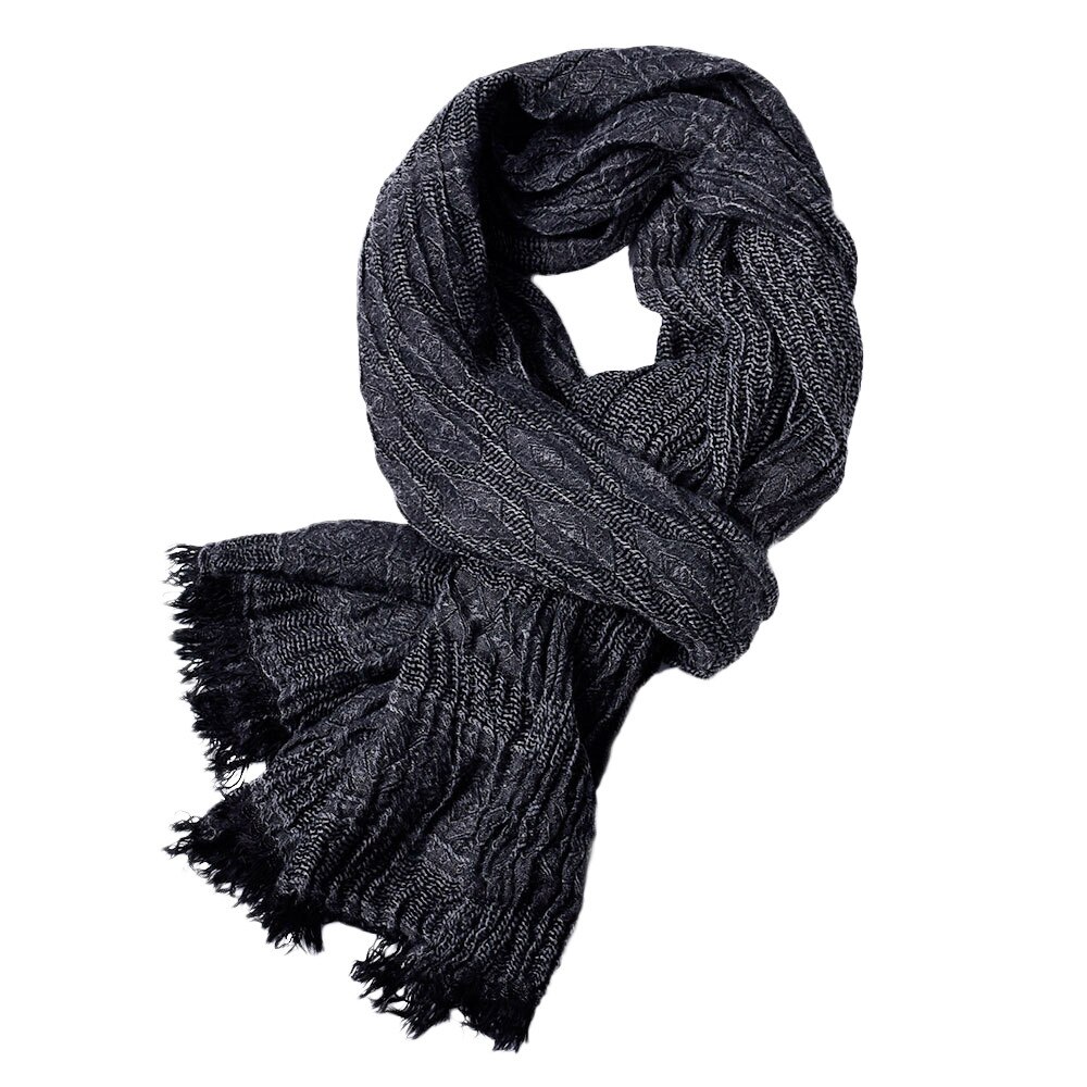 KLV 1PC Winter Men Scarf Classic Shawl Fringe Cott... – Grandado