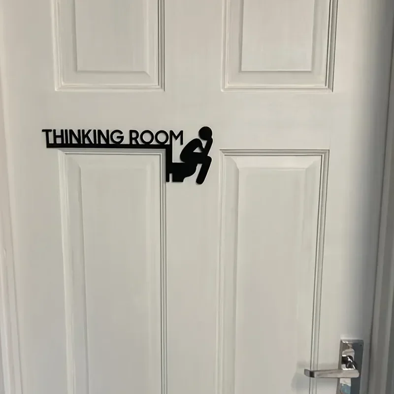 Modern Toilet Door Sign - Thinking Room Wall Mount... – Grandado
