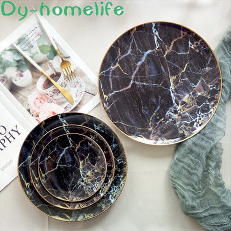 Multi-størrelse nordisk sort marmor keramisk talle... – Vicedeal