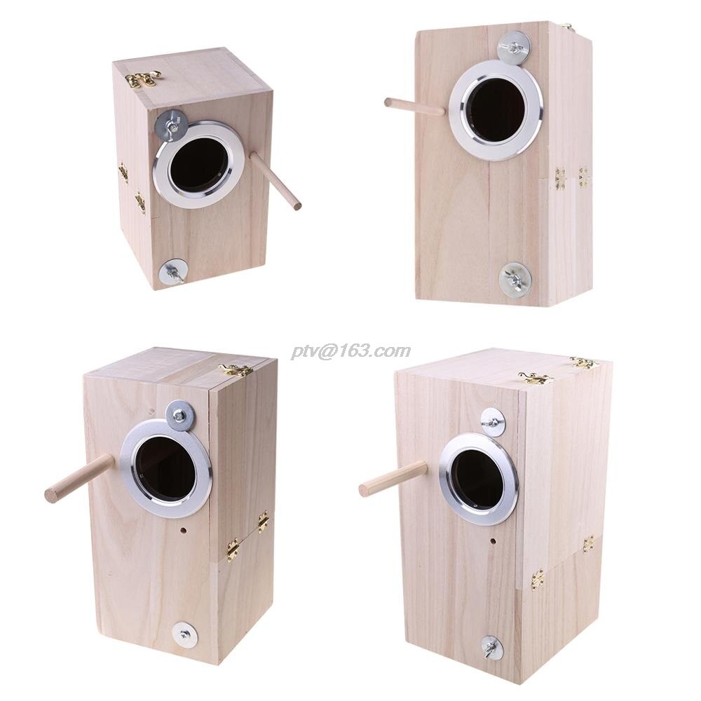 Wooden Bird Nesting Breeding Box House Parakeet Ma... – Vicedeal