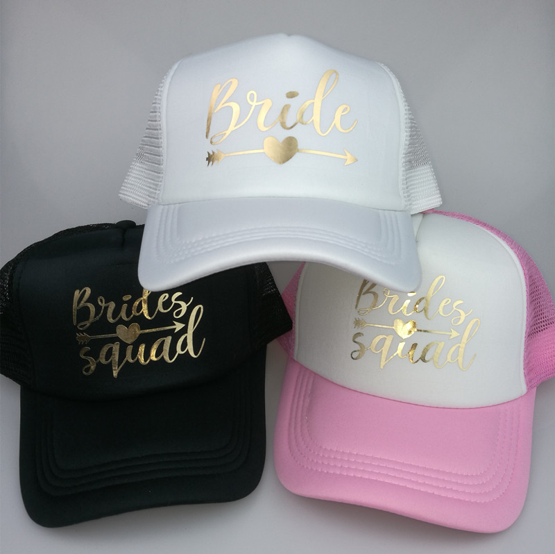 C&Fung BRIDE SQUAD Hat Squad with arrow trucker ha... – Grandado
