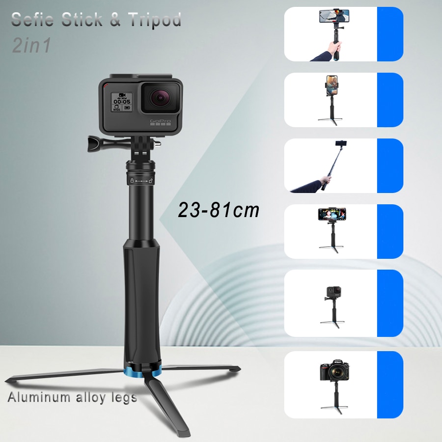 Selfie Stick Foldable Monopod 2in1 Tripod for GoPr... – Grandado