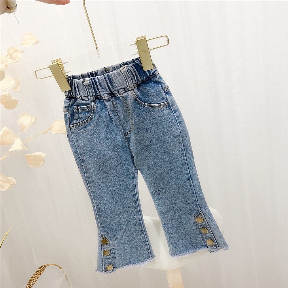 Mode Meisjes Kids Casual Lange Flare Jeans Broek L... – Grandado