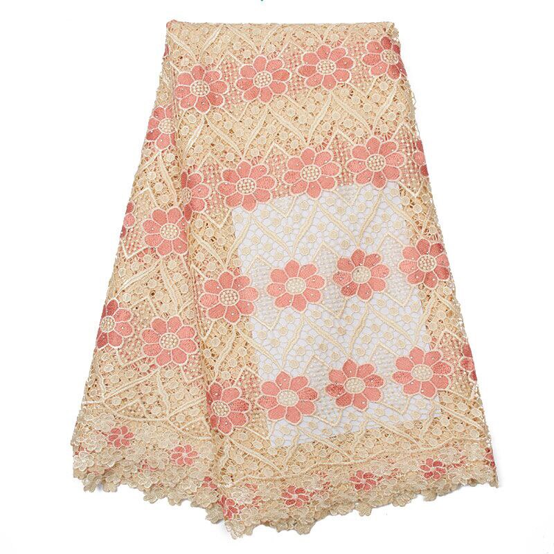 Nigerian bride lace fabric lace French cut-out lac... – Grandado
