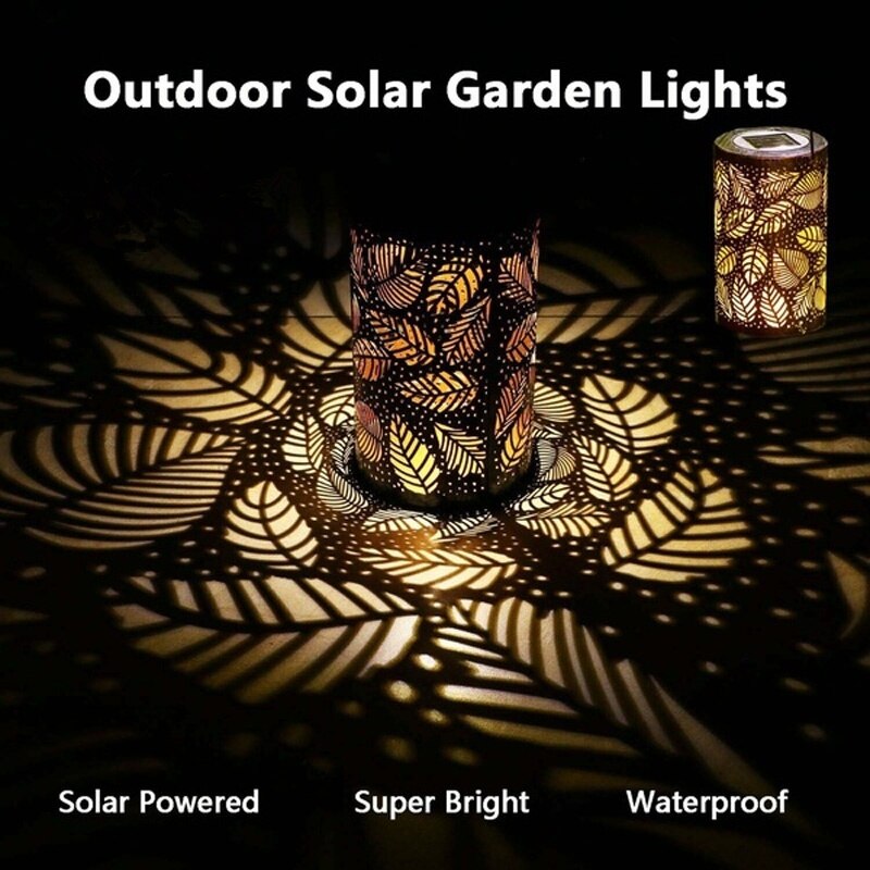1Pc Solar LED Leaf Pattern Lantern Outdoor Garden ... – Grandado