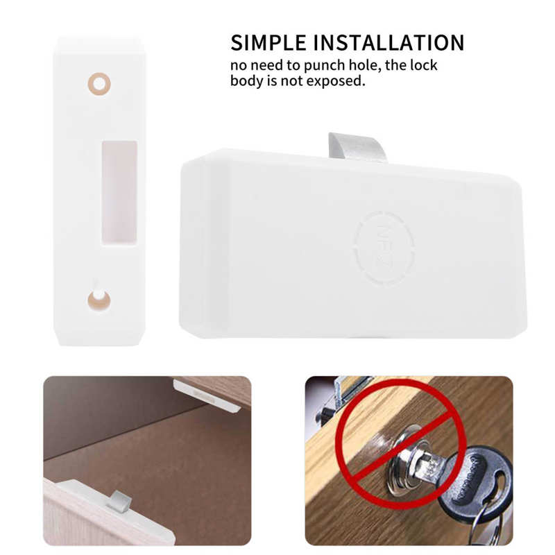 Smart IC Card Cabinet Lock Concealed Punch-Free Sa... – Grandado