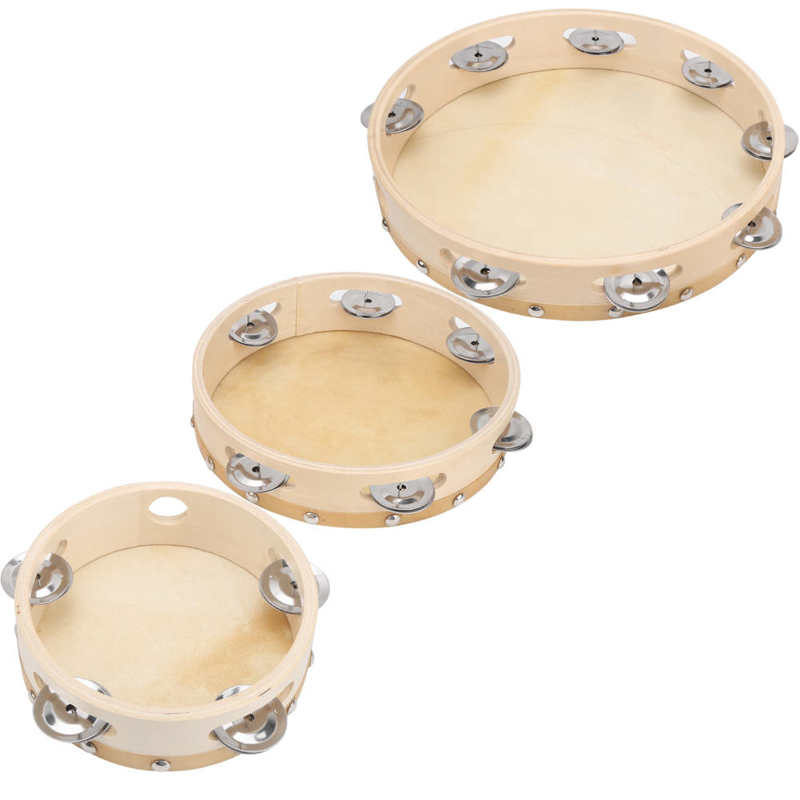 3Pcs 6in 8 10in Tamboerijn Hand Drumtambourine Tam... – Vicedeal