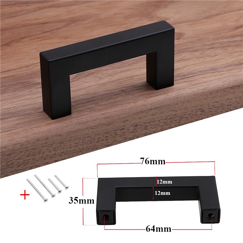 Modern Black Cabinet Handle Square Furniture Hardw... – Grandado