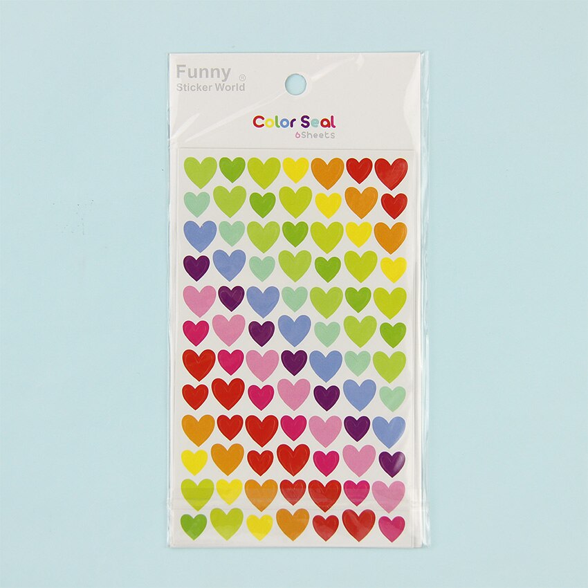 6 Sheets/Lot Colorful Dots Star Heart Paper Sticke... – Grandado