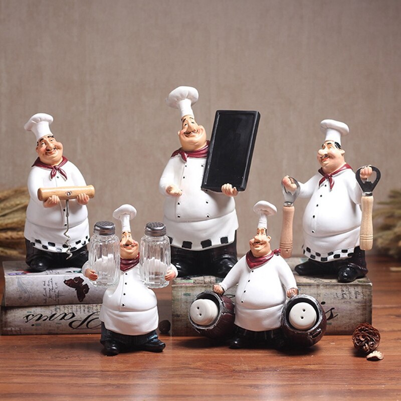 2x Retro Chef Model Ornaments Resin Crafts Mini Ch... – Grandado
