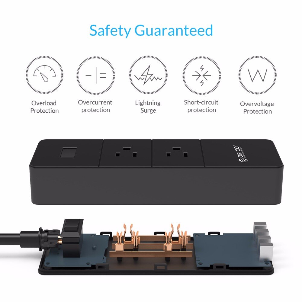 ORICO 2 AC Outlet Surge Protector met 4 USB Socket... – Vicedeal