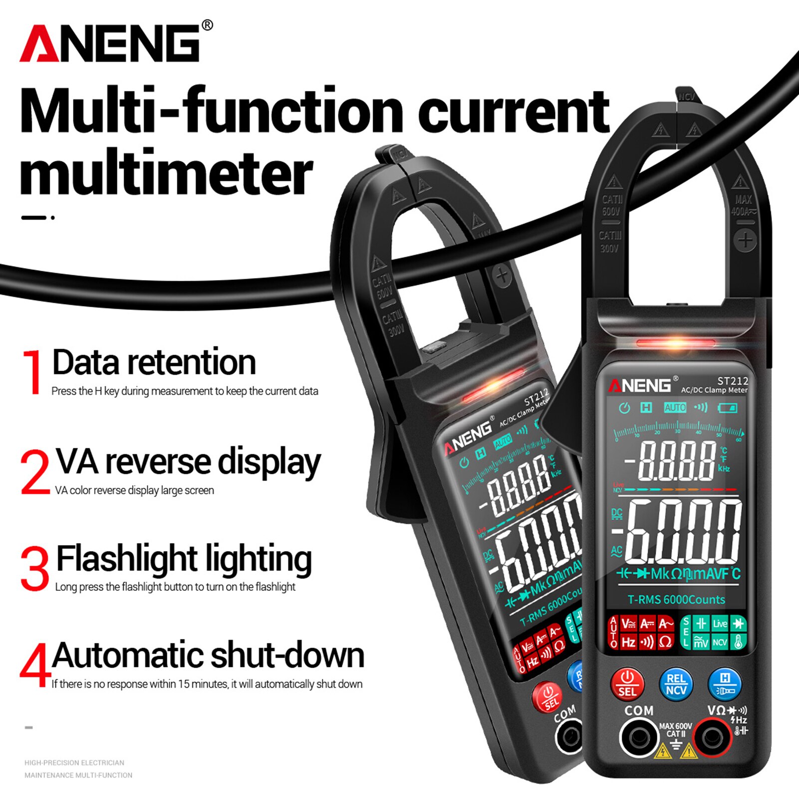 ANENG ST212 Clamp Meter Intelligent Digital Clamp ... – Grandado