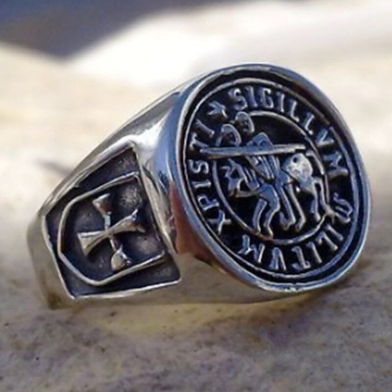 Vintage Crusader Knight Ring Men's Classic Gla... – Vicedeal