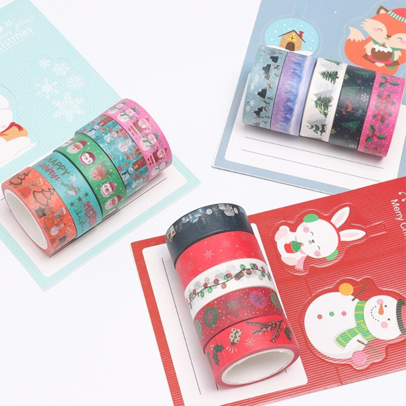 18 Rolls Christmas Washi Tapes Santa Snowflake Tre... – Grandado