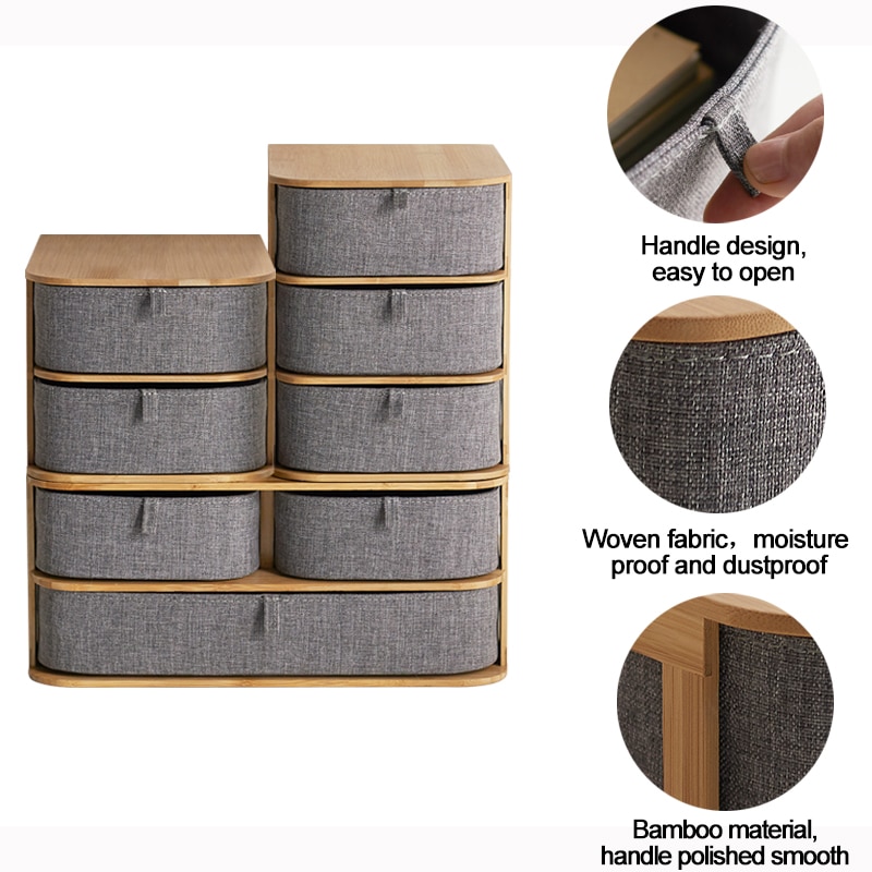 Multi Layer Bamboo Wood Desktop Storage Box Drawer... – Grandado