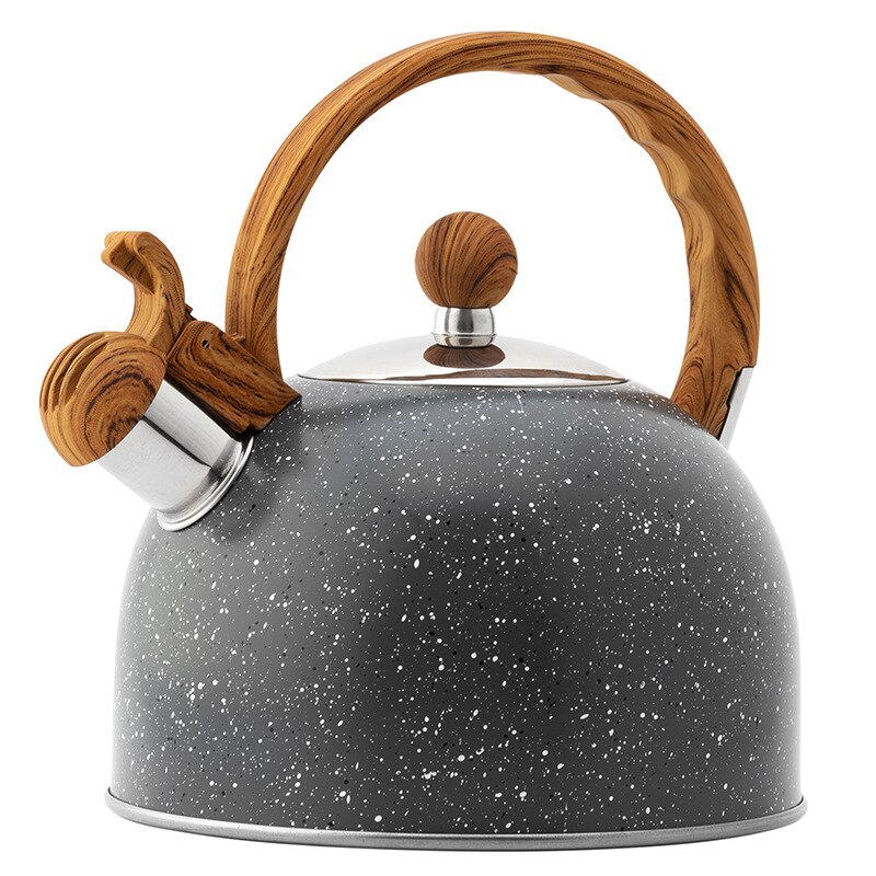 Stainless Steel Kettle Wood Grain Handle Black 2.5... – Grandado