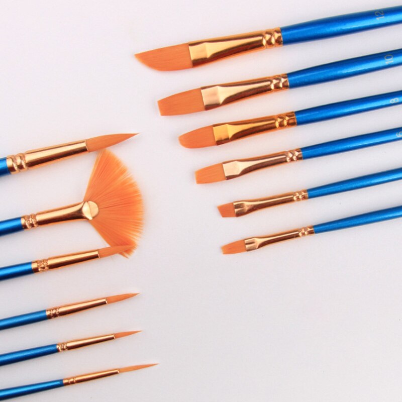 12 Stuks Aquarel Gouache Verf Borstel Set Kids Stu... – Grandado