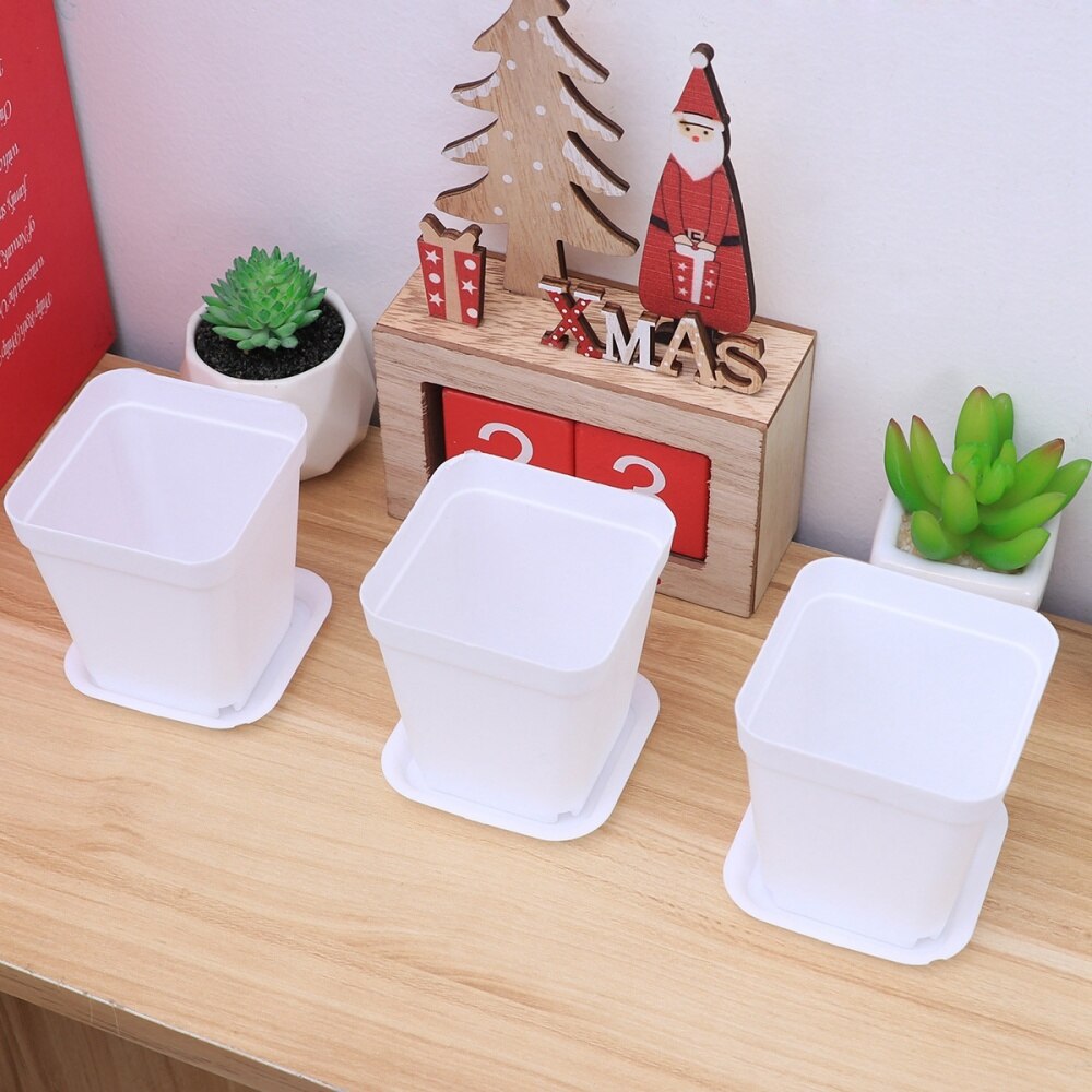 6pcs Thicken Flower Pots Square Planters Pot Trays... – Grandado