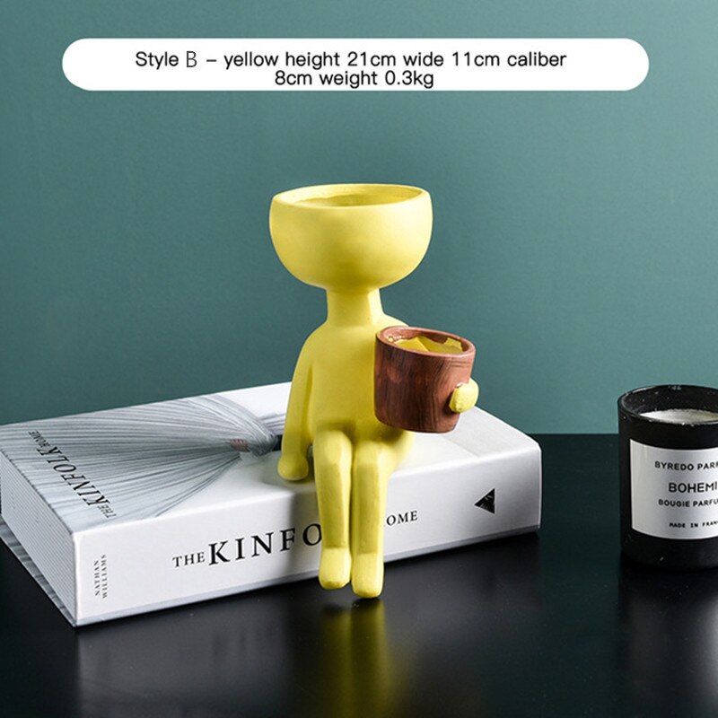 Art Portrait Flower Pot Vase Sculpture Resin Human... – Grandado