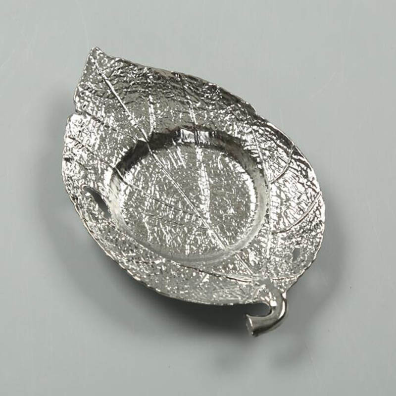 5pcs Leaf Shaped Metal Tea Cup Tray Black Tea Tray... – Vicedeal