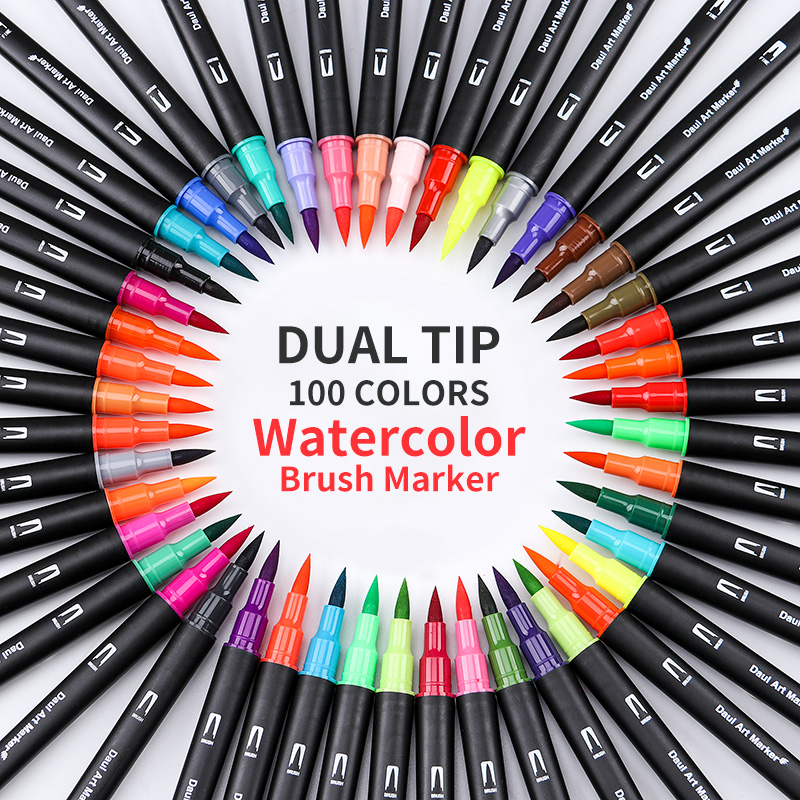 100Color Dual Brush Pen Set Watercolor Pen for Chi... – Vicedeal