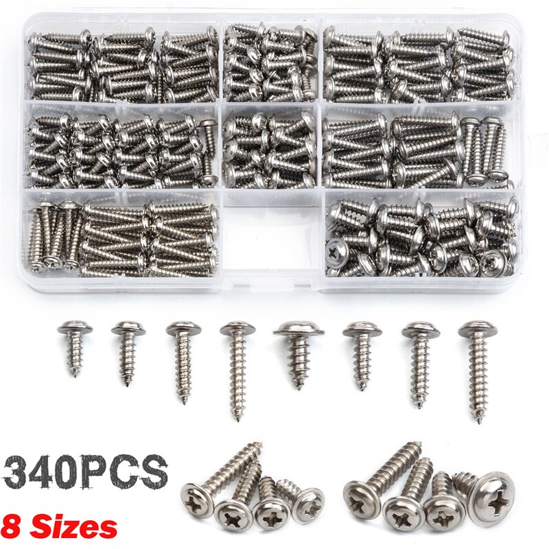 340PCS Stainless Screw Head Cross Machine M3 M4 PW... – Grandado