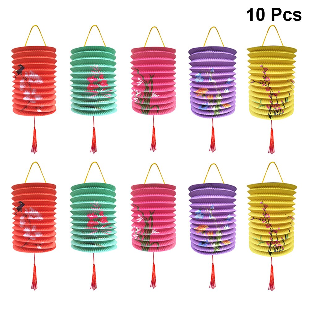 10pcs Portable Chinese Lanterns Colored Paper Lant... – Vicedeal
