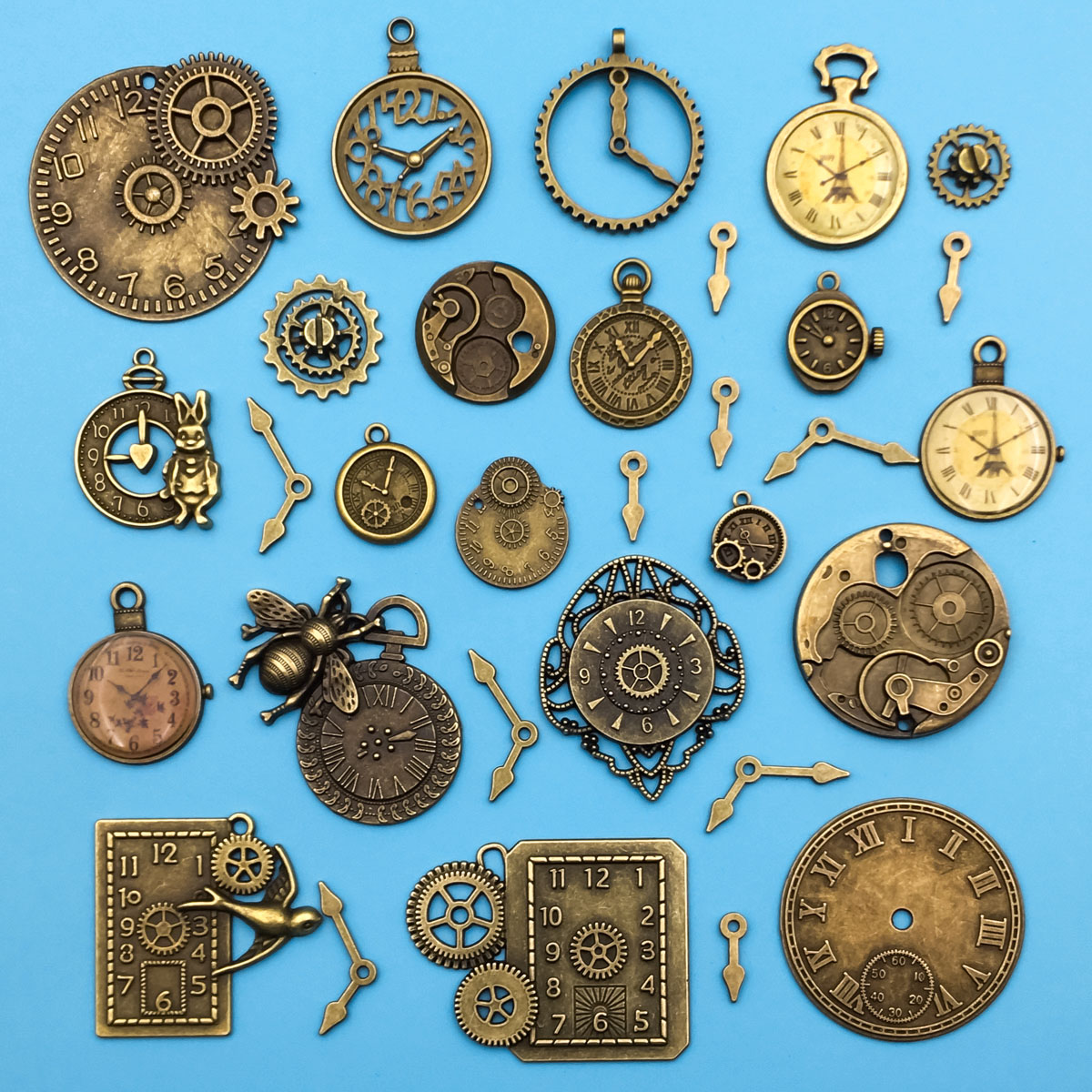 30pcs Antique Bronze Skeleton Steampunk Clock Face... – Grandado
