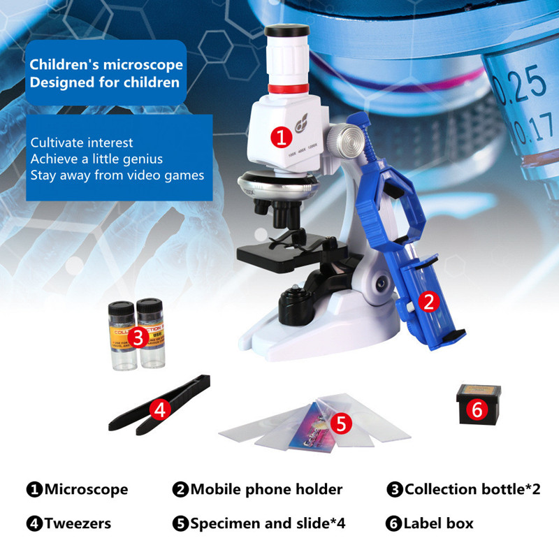 100X-400X-1200X Microscope Kit Laboratory Biologic... – Grandado