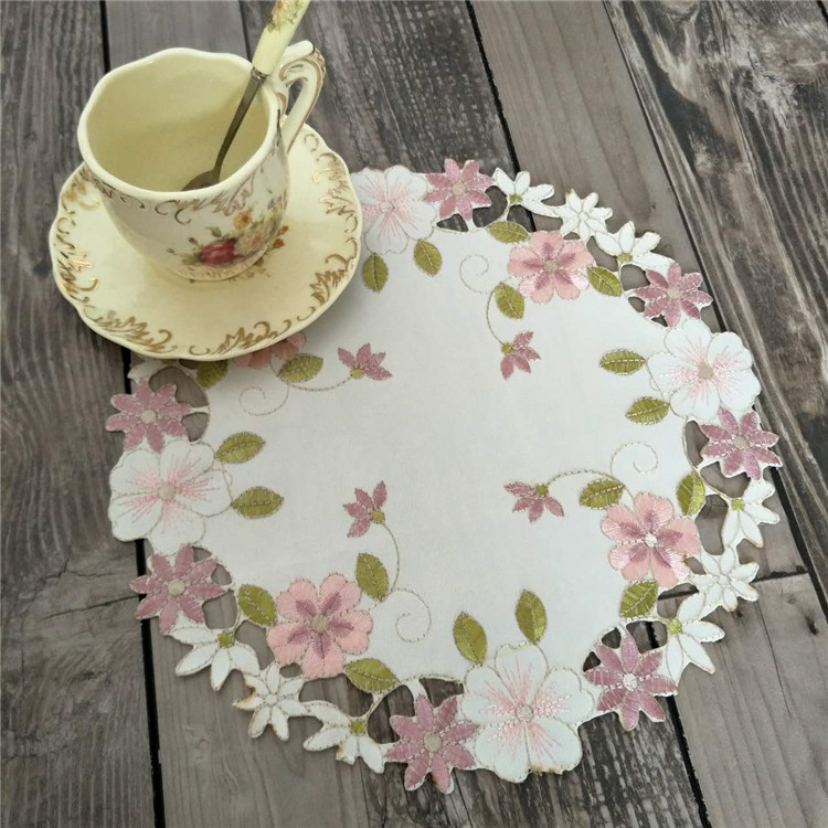 Modern Table Place Mat Pad Cloth Embroidery Cup Mu... – Grandado