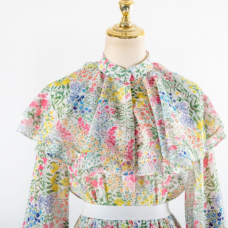 Son Ye Jin same Ruffle edge single breasted Printe... – Grandado