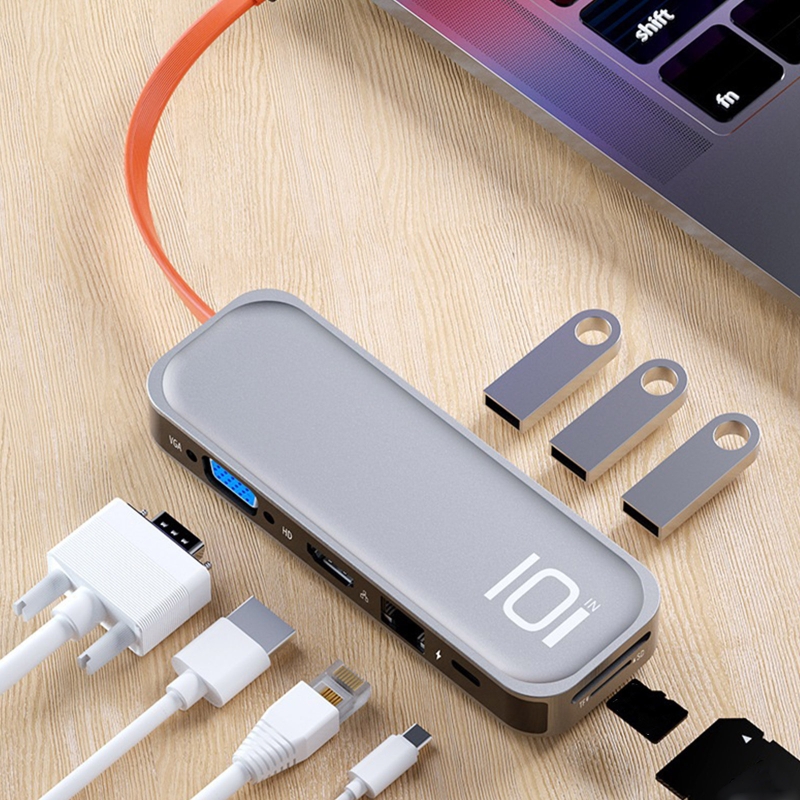 USB C Hub 10 in 1 Aluminum USB C Dock Station with... – Grandado