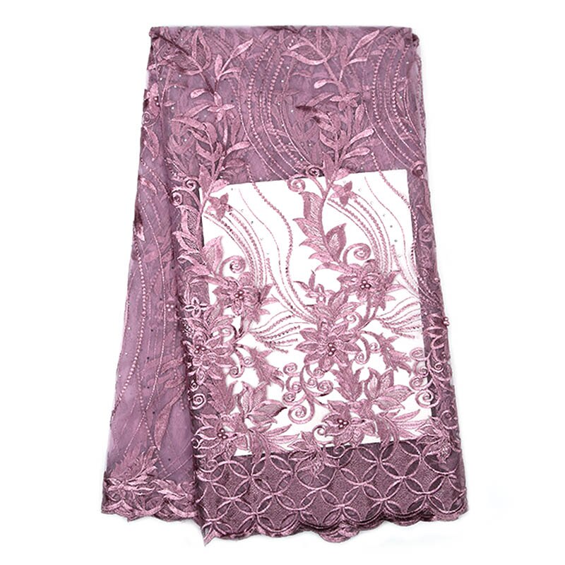 Finest beaded African red sheer lace fabric embroi... – Grandado