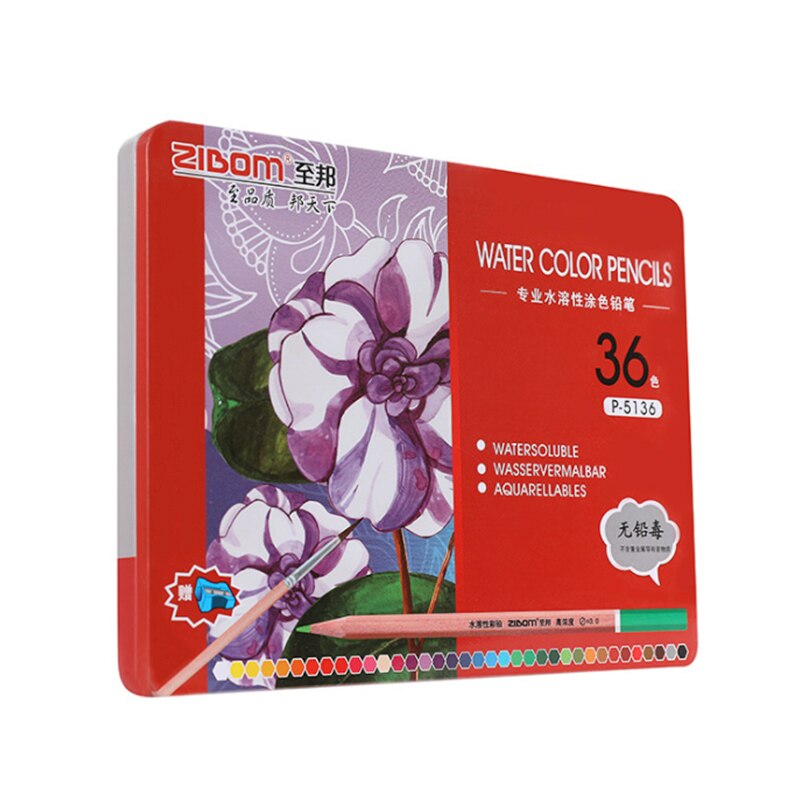36/48 Color Water-soluble Colored Pencils Iron Box... – Vicedeal