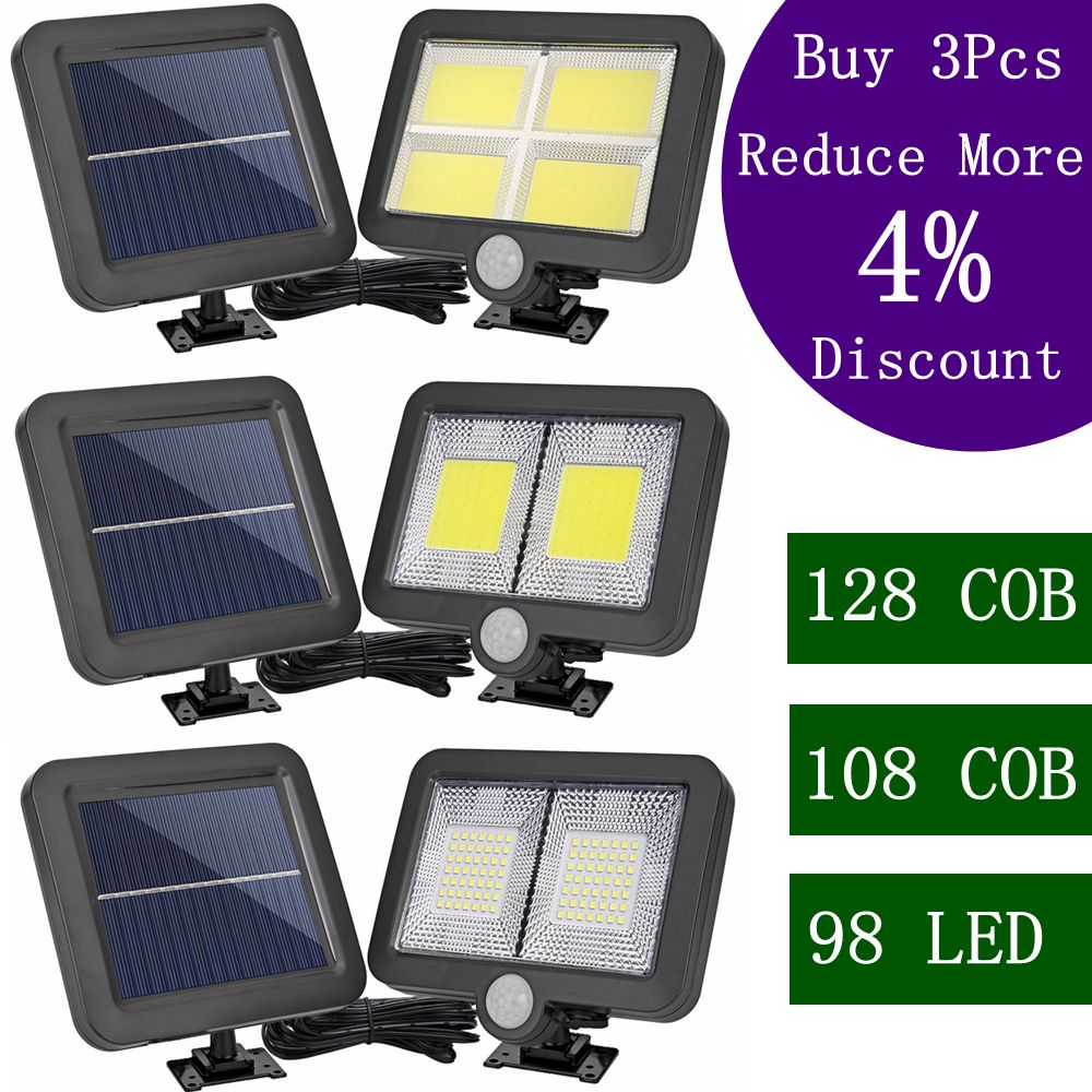 108/128 Cob Led Solar Light Outdoors Power Motion ... – Grandado