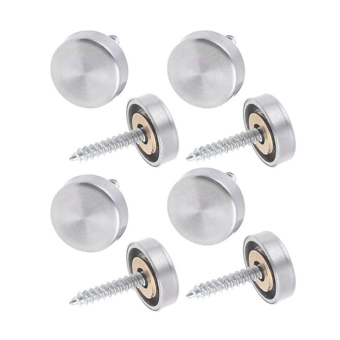 16 Mm Rvs Spiegel Nagels Schroefdop (8 Stuks) – Grandado